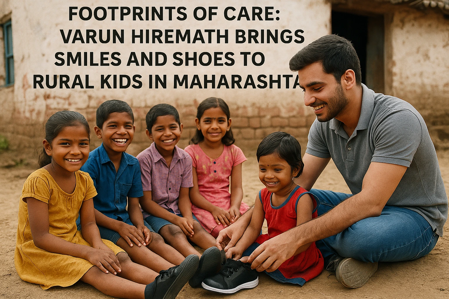 Footprints of Care: Varun Hiremath Brings Smiles and Shoes to Rural ...